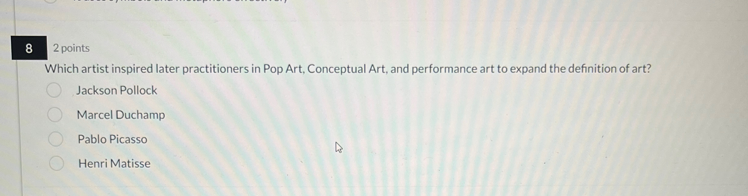 Solved 82 pointsWhich artist inspired later practitioners | Chegg.com Solved 82 pointsWhich artist inspired later practitioners | Chegg.com