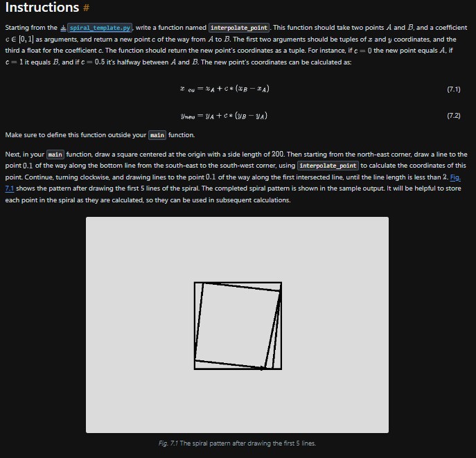 Solved InstructionsStarting from the =?? ﻿spiral | Chegg.com