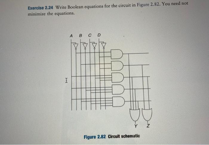 Solved Exercise 2.24 Write Boolean equations for the circuit | Chegg.com