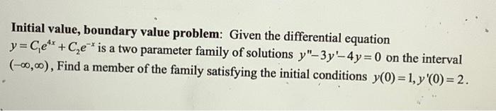 Solved Initial value, boundary value problem: Given the | Chegg.com