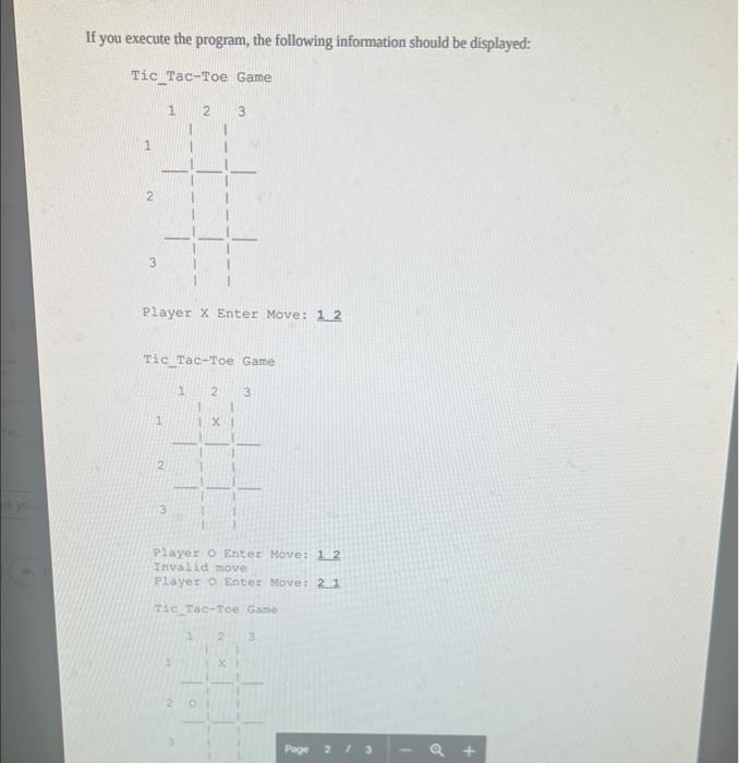 Solved HOMEWORK \#20 - Tic-Tac-Toe Game ite a program that | Chegg.com