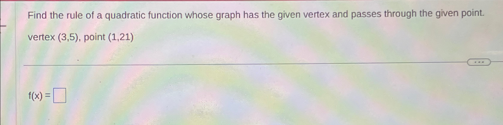 Solved Find the rule of a quadratic function whose graph has | Chegg.com