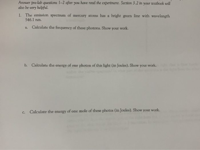 Solved Answer pre-lab questions 1-2 after you have read the | Chegg.com