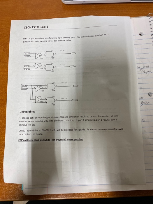 7420 Do Nand Csci 1510 Lab 3 Read The Entire Lab 