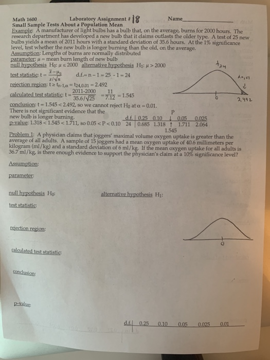 Solved Math 1600 Laboratory Assignment : 18 Name Small | Chegg.com