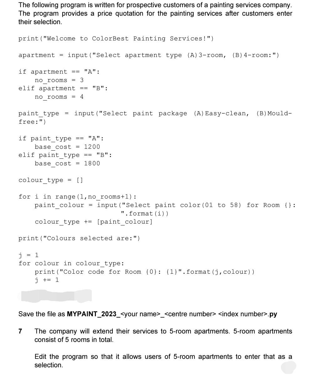 Solved The following program is written for prospective | Chegg.com