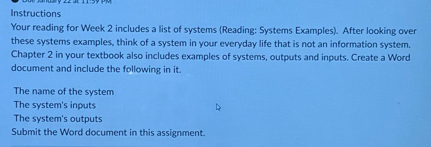 Solved InstructionsYour reading for Week 2 ﻿includes a list | Chegg.com