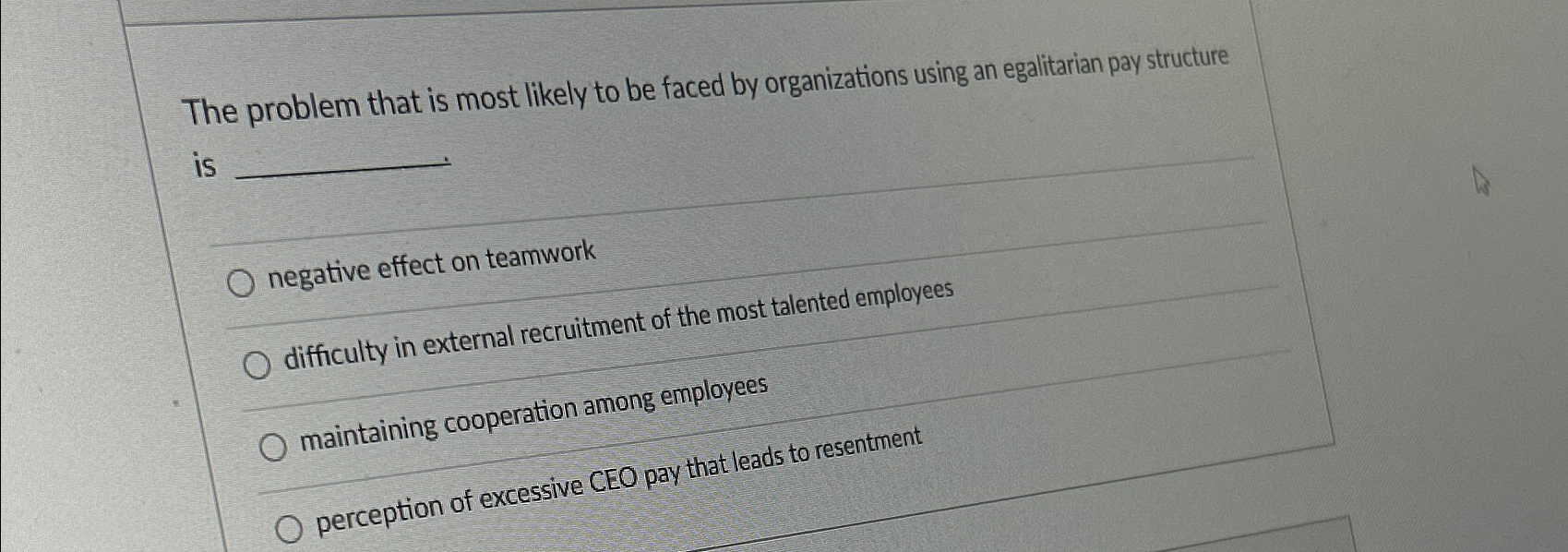 Solved The problem that is most likely to be faced by | Chegg.com