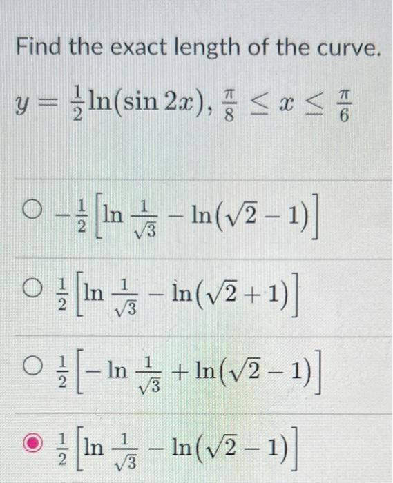 Solved Find the exact length of the curve. | Chegg.com