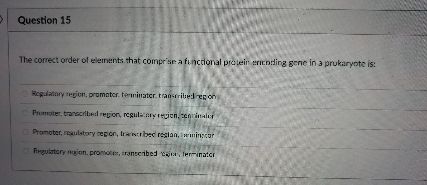 Solved Question 14 The RNA transcript produced by a given | Chegg.com