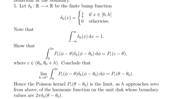 Solved : 5. Let On: R + R be the finite bump function Si if | Chegg.com
