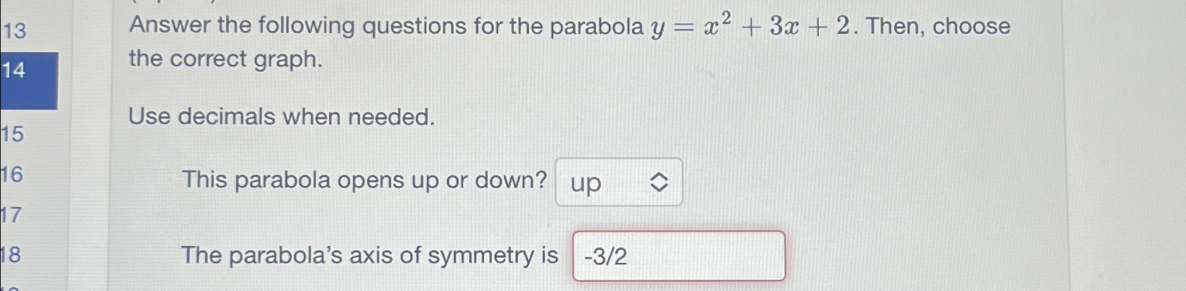 Solved Answer the following questions for the parabola | Chegg.com