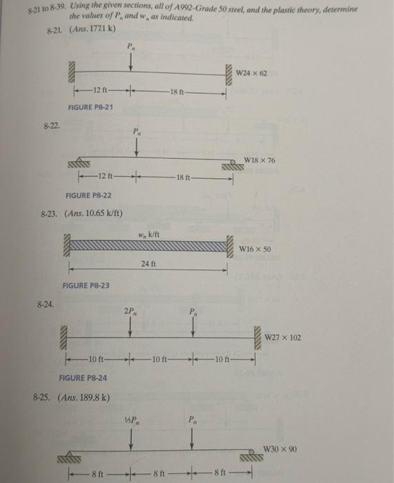 Solved 8.21 to 8-39, Using the given sections, all of | Chegg.com