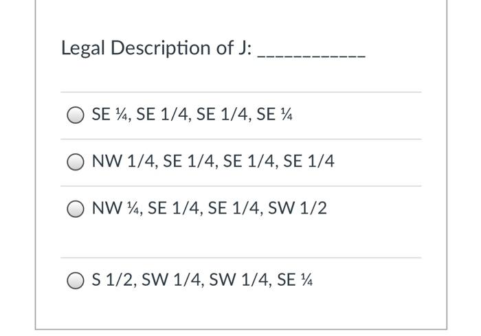 Solved Question 42-46 Given the PLSS section shown below | Chegg.com