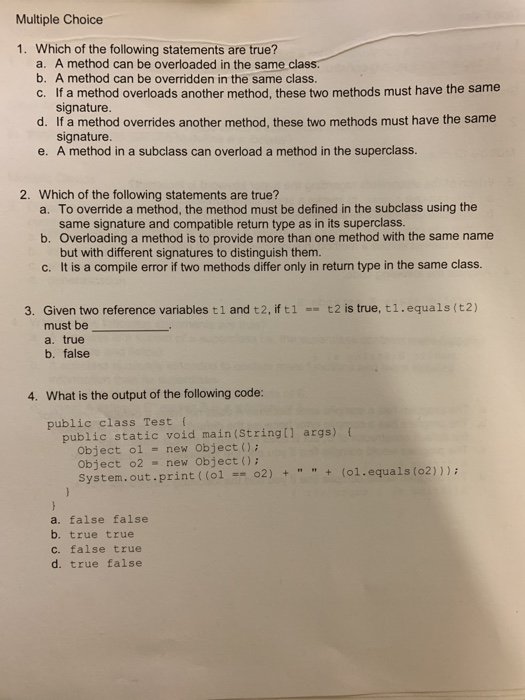 Solved Subclass Superclass True False 1 A Subclass Is A