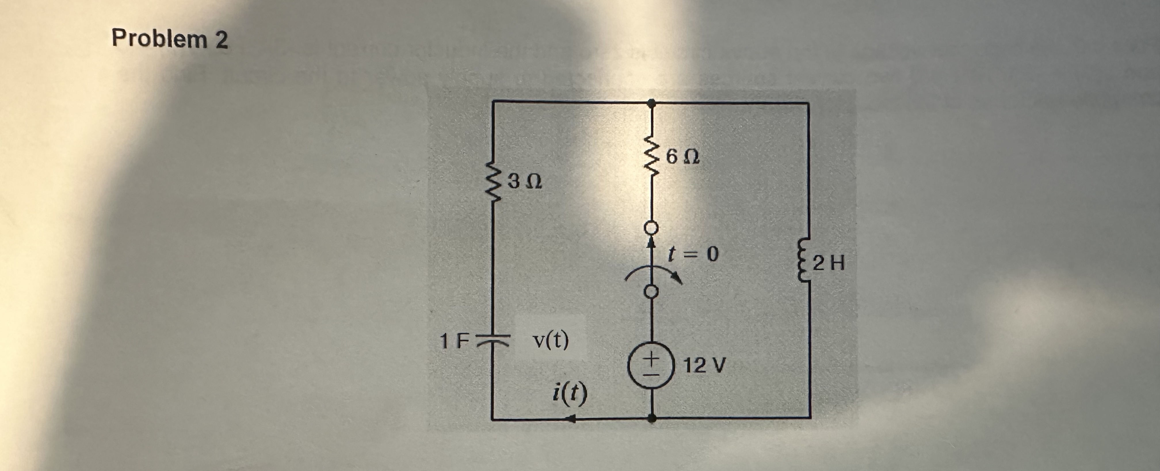 Solved Problem 2The above circuit has been in steady state | Chegg.com
