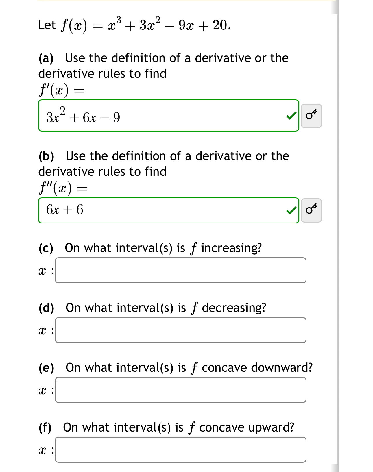 Solved Let f(x)=x3+3x2-9x+20.(a) ﻿Use the definition of a | Chegg.com