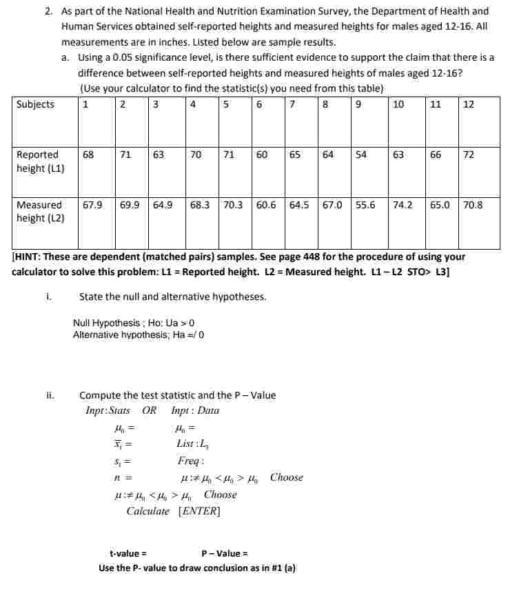 Solved I= ﻿Reported height. L2 = ﻿Measured height. L1 - L2 | Chegg.com