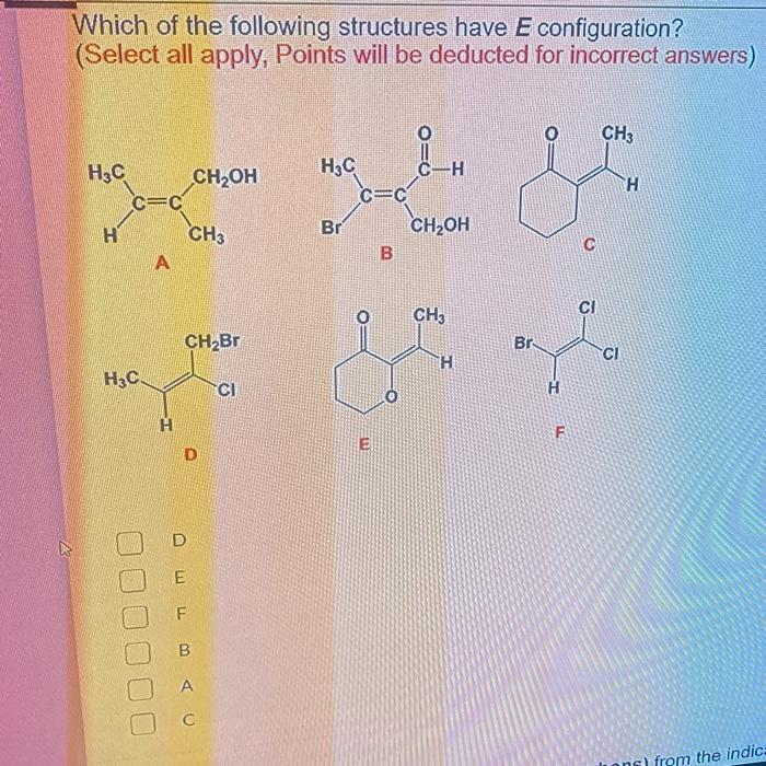 Solved Which of the following structures have E | Chegg.com