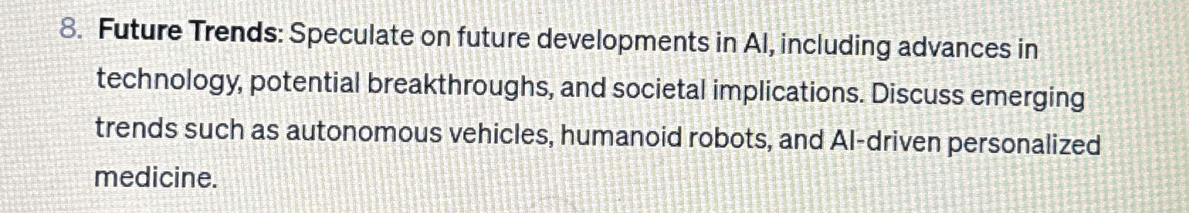 Solved Future Trends: Speculate on future developments in | Chegg.com