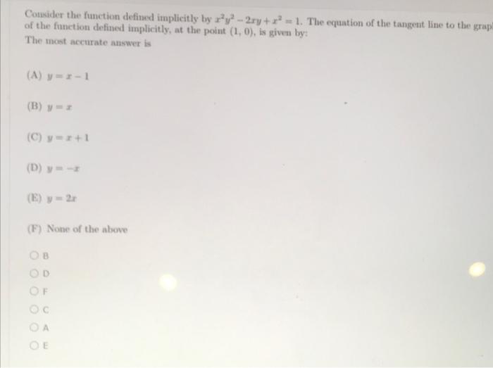 Solved Consider the function defined implicitly by r?y? - | Chegg.com