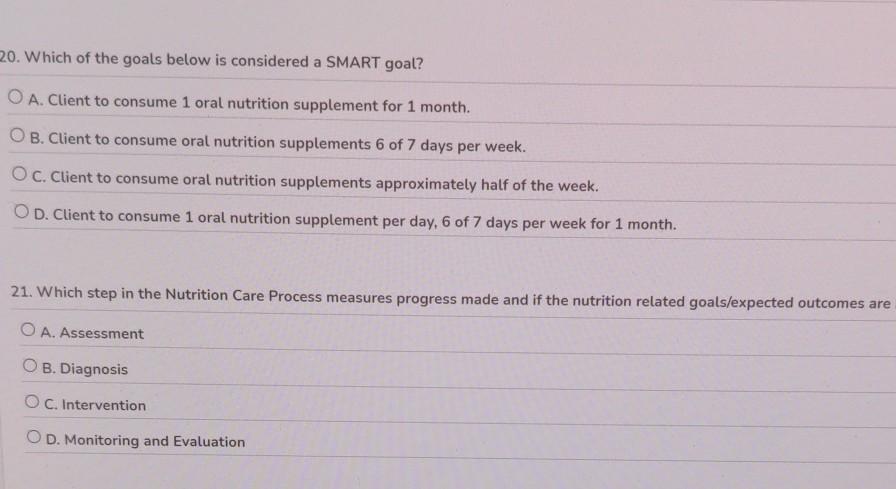 Solved 20. Which of the goals below is considered a SMART | Chegg.com