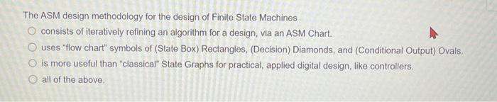 Solved The ASM design methodology for the design of Finite | Chegg.com
