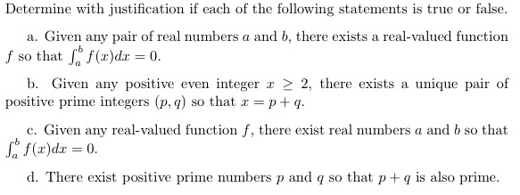 Solved Determine with justification if each of the following | Chegg.com