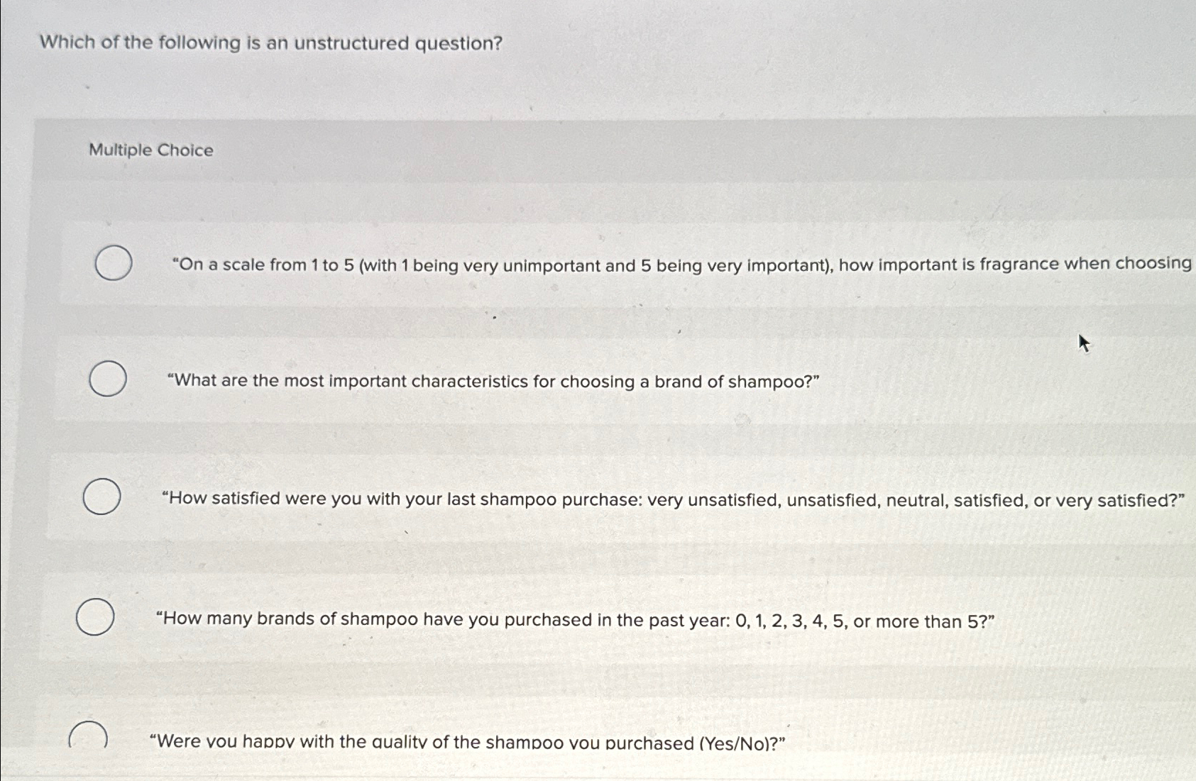 Solved Which of the following is an unstructured | Chegg.com