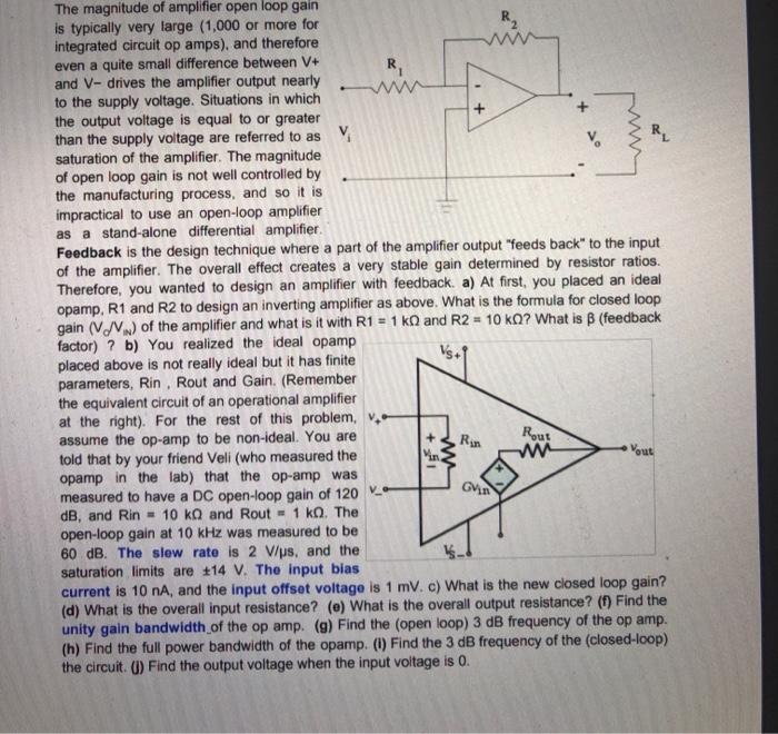 Solved Q1) Inverting Amplifier with non-idealities (5 | Chegg.com