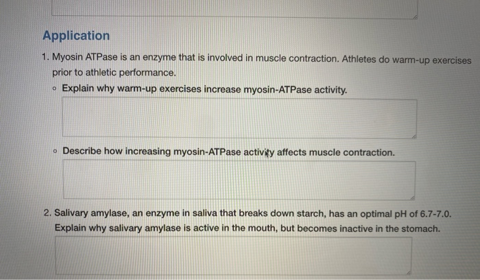 Solved Application 1. Myosin ATPase is an enzyme that is | Chegg.com