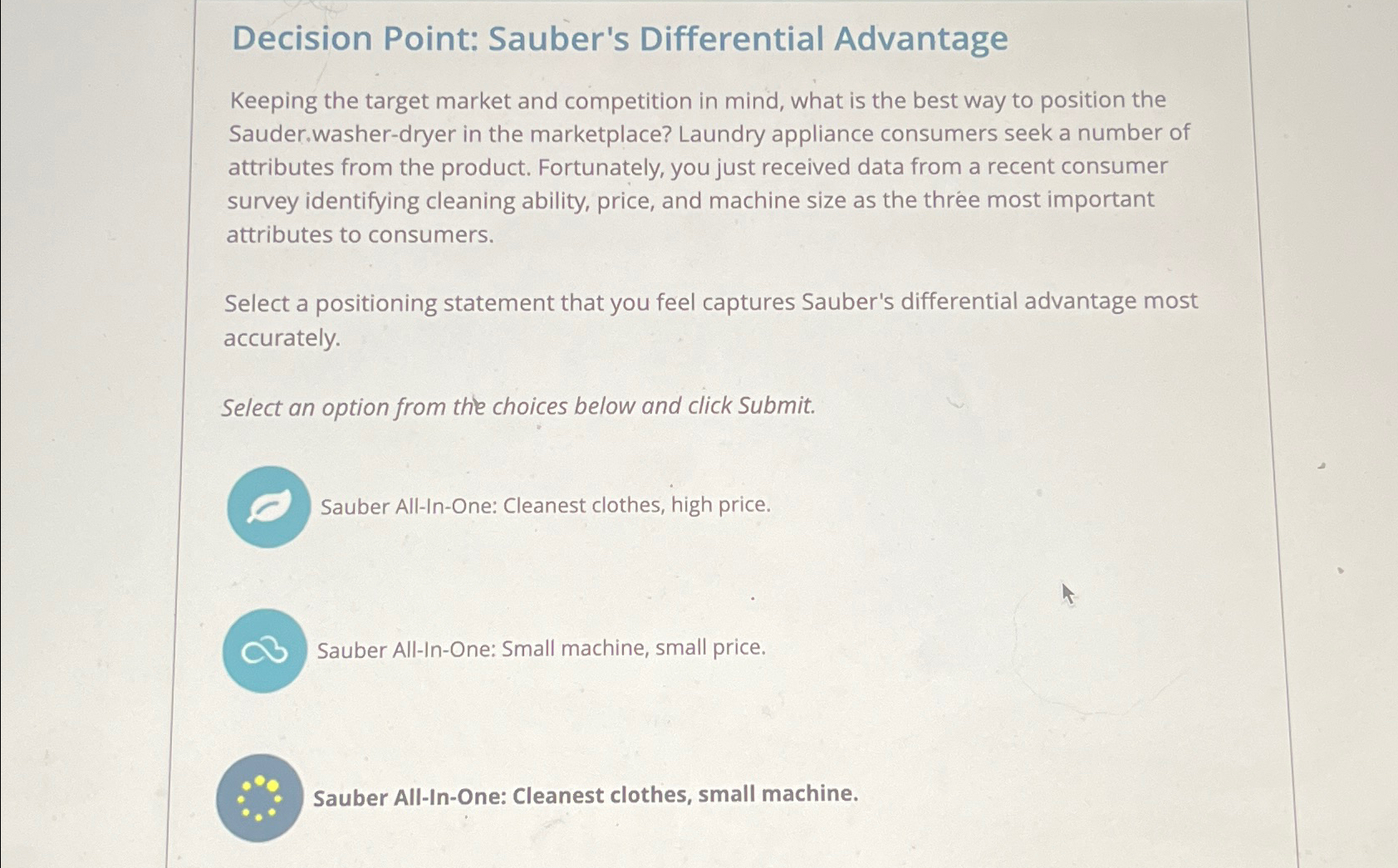 Solved Decision Point: Sauber's Differential | Chegg.com