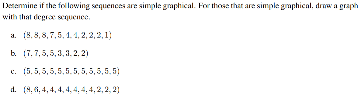Solved Determine if the following sequences are simple | Chegg.com