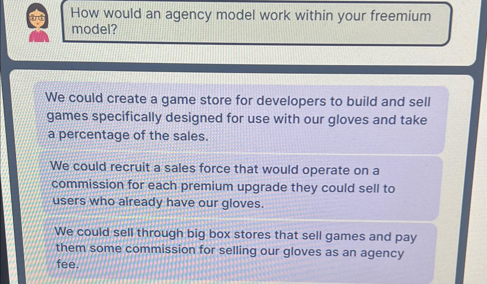 Solved How would an agency model work within your freemium | Chegg.com