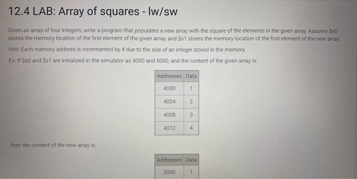 Solved Must be written in MIPSmust only use LW/SW | Chegg.com