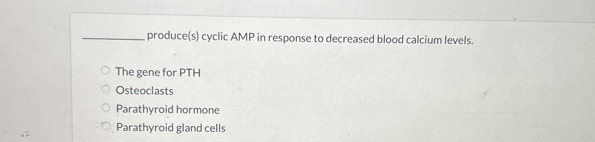 Solved produce(s) ﻿cyclic AMP in response to decreased blood | Chegg.com