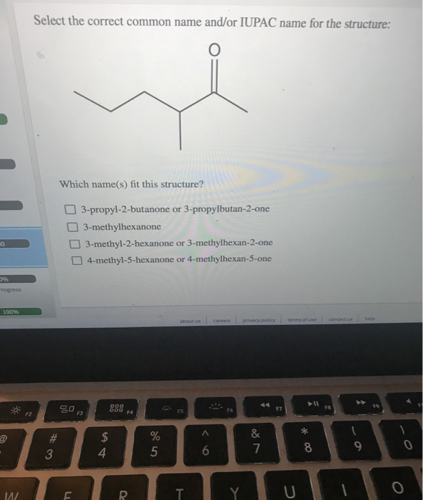 Solved Select the correct common name and/or IUPAC name for | Chegg.com