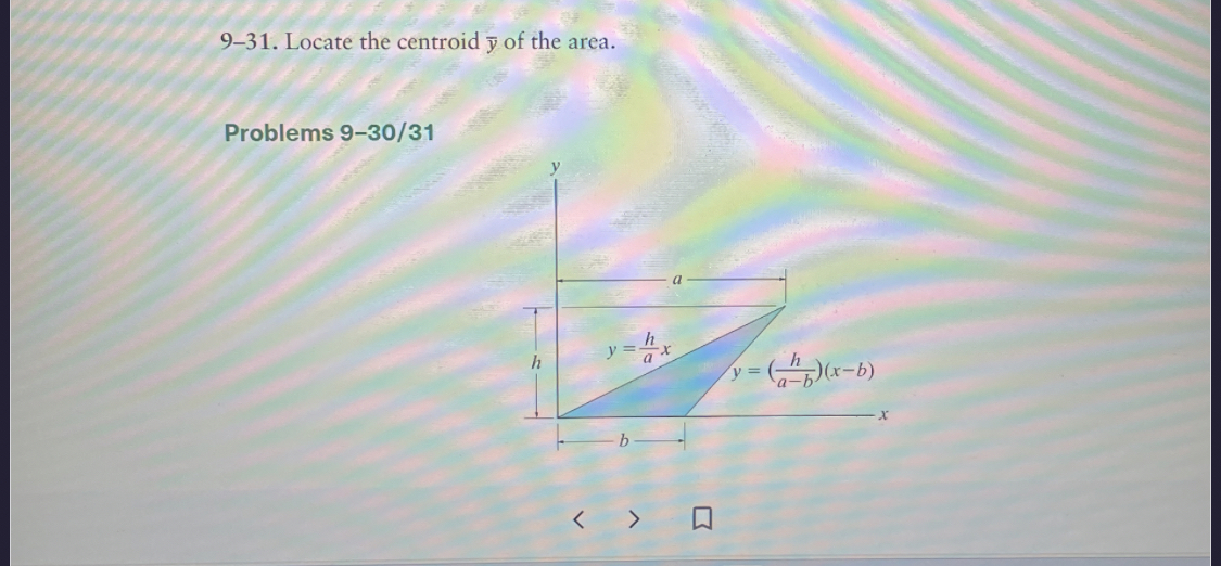 Solved 9-31. ﻿Locate the centroid ?bar (y) ﻿of the | Chegg.com