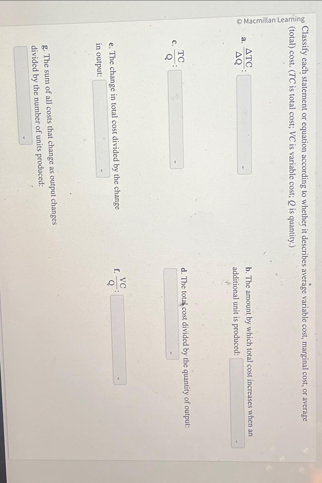 Solved Classify Each Statement Or Equation According To