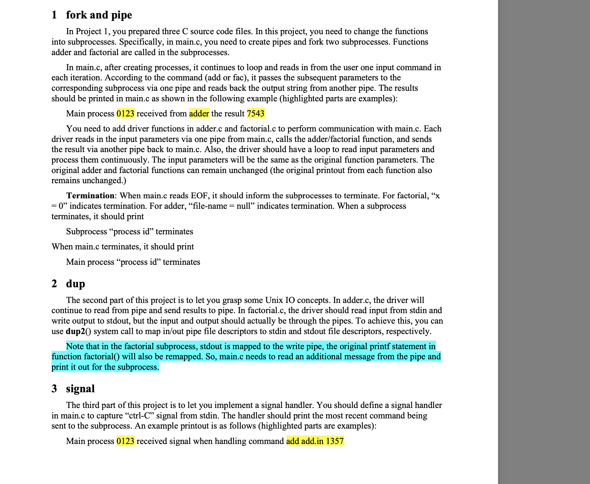 Solved factorial.cppMakefile1 ﻿fork and pipeIn Project 1, | Chegg.com