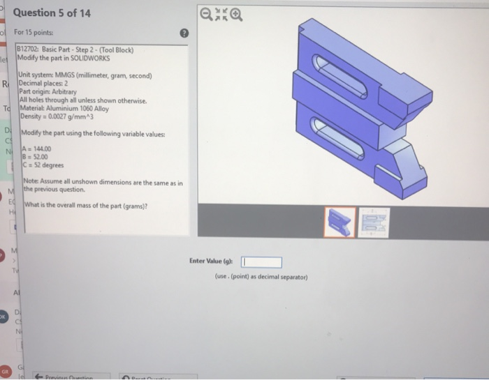 Solved Question 5 of 14 For 15 points B12702: Basic Part - | Chegg.com