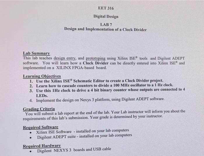 xilinix schematic for 100 Mhz to 1hz clock divider.. | Chegg.com