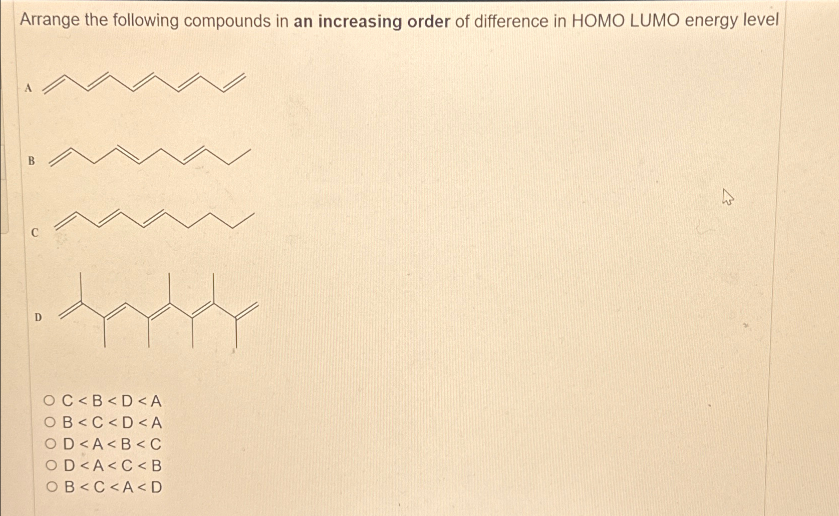 Solved Arrange the following compounds in an increasing | Chegg.com