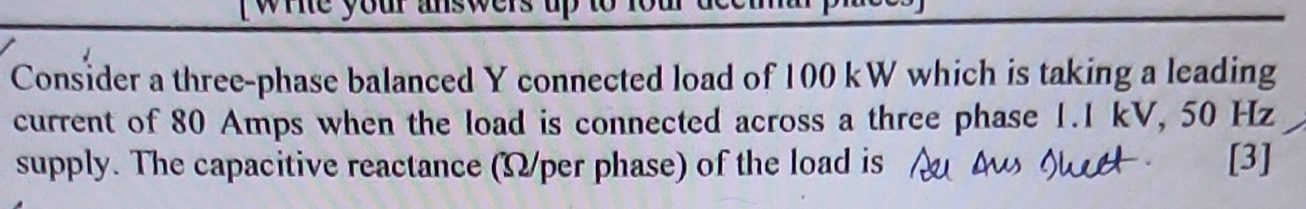 Solved Consider a three-phase balanced Y ﻿connected load of | Chegg.com