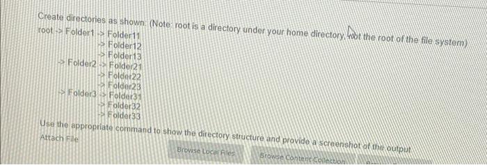 Solved Create directories as shown. (Note root is a | Chegg.com