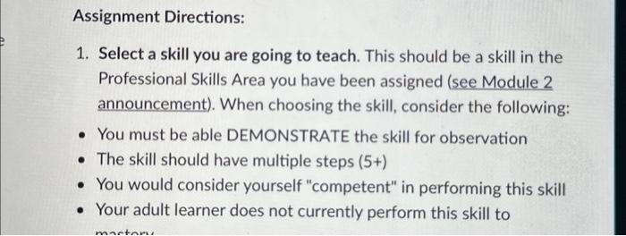 Solved I can choose a skill from the list on the second page | Chegg.com