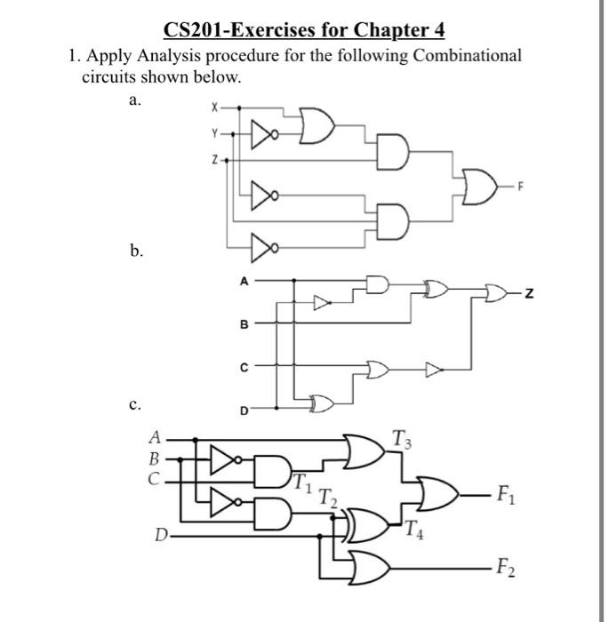 Solved CS201-Exercises for Chapter 4 1. Apply Analysis | Chegg.com