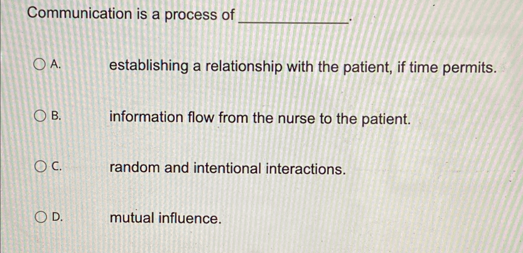 Solved Communication is a process ofA. ﻿establishing a | Chegg.com