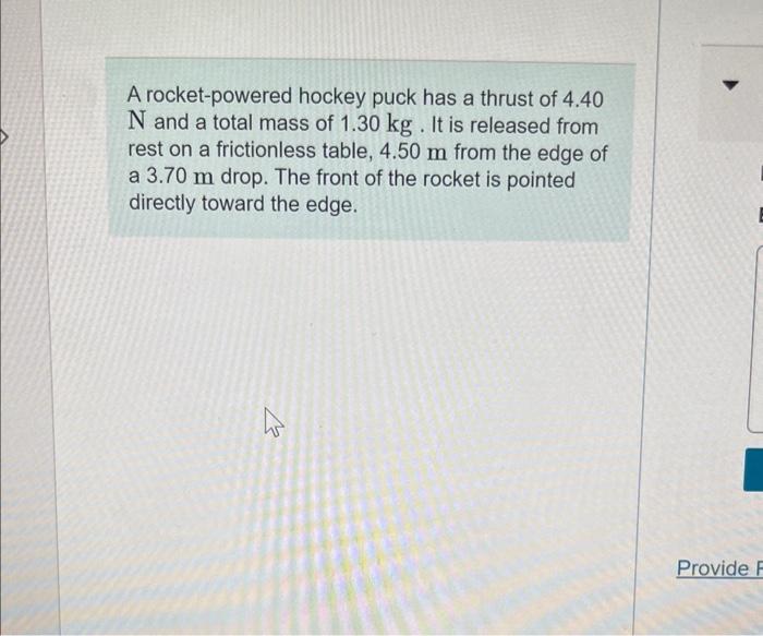 Solved A rocket-powered hockey puck has a thrust of 4.40 N | Chegg.com