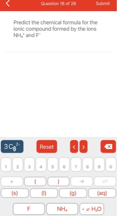 Solved Predict the chemical formula for the ionic compound | Chegg.com